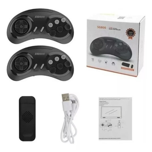 SG800 Console Gamestick 4600+ Jogos e 2 controles sem fio sg 800 sega ...