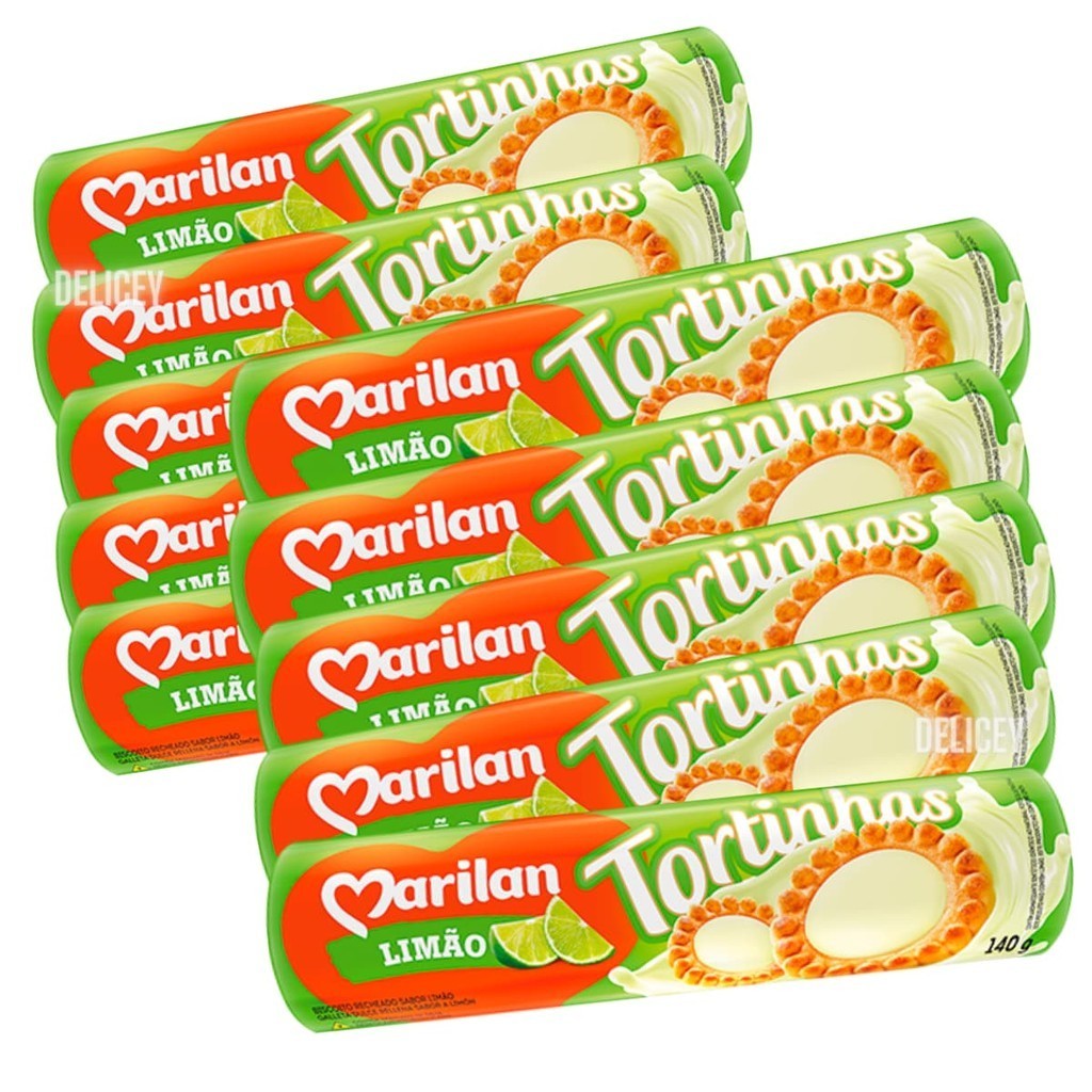 Kit Biscoito Recheado Tortinhas Marilan 140g C/10 ou C/5 Unidades ...
