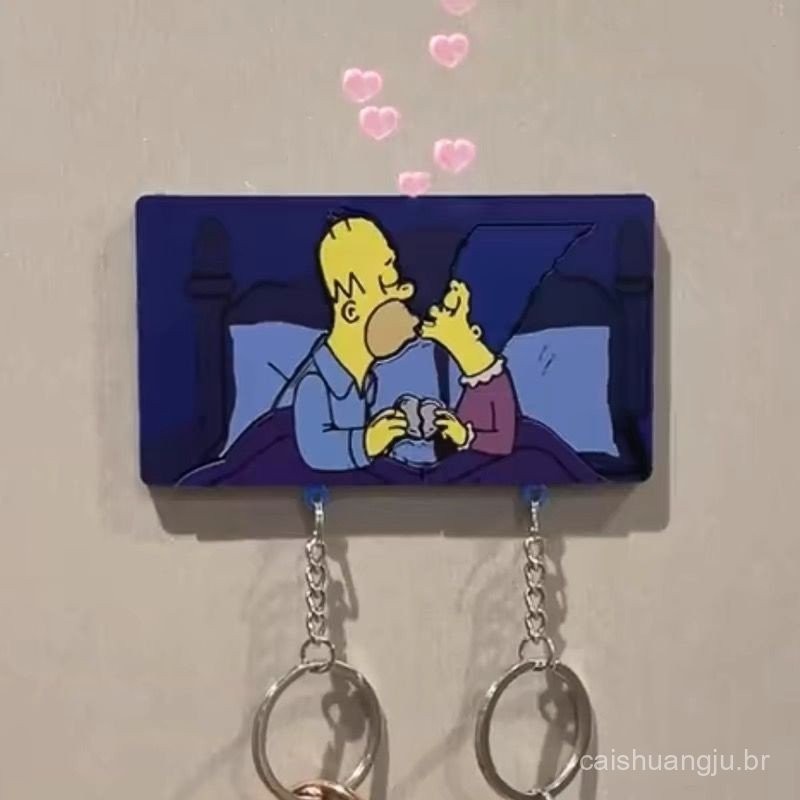 Homer & Marge Lover Kiss Heart Match Chaveiro De Casal O Simpsons ...