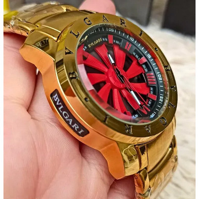 Relógio Masculino Roleta Giratória Folheado Dourado Com Caixa | Shopee ...