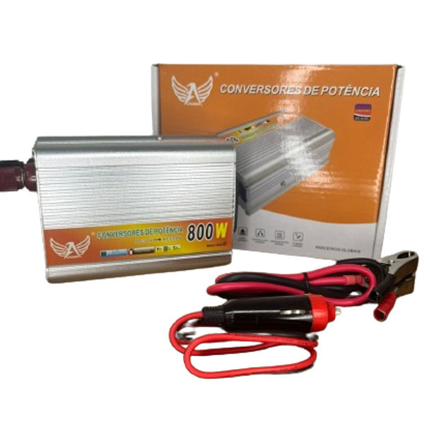 Conversor De Potência Veicular Inversor Com 800w De Potência Dc 12V - Ac 220V | Shopee Brasil