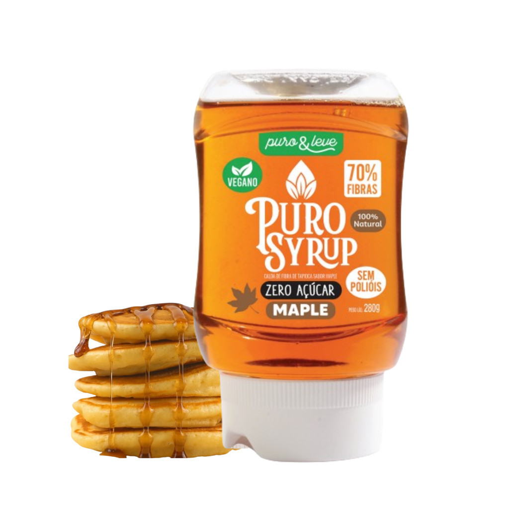 CALDA DE FIBRA TAPIOCA SABOR MAPLE PURO SYRUP PURO & LEVE 280G - 100% ...