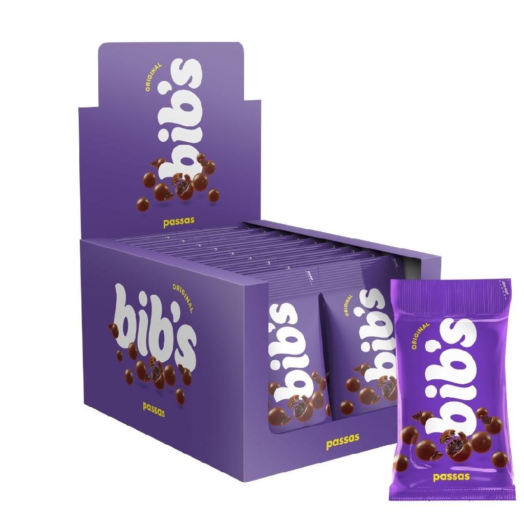 Confeito de Chocolate Neugebauer Bib's Passas 40g Display C/18 Unidades | Shopee Brasil