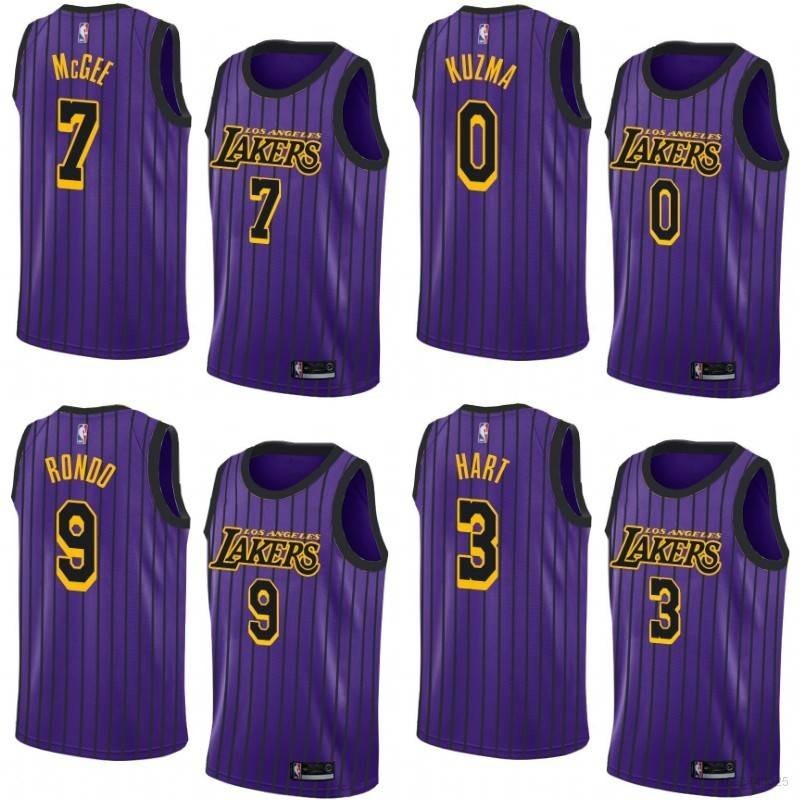 Novo LA Lakers NBA Jersey Oneal Rondo Kuzma McGee Hart Camisa De ...