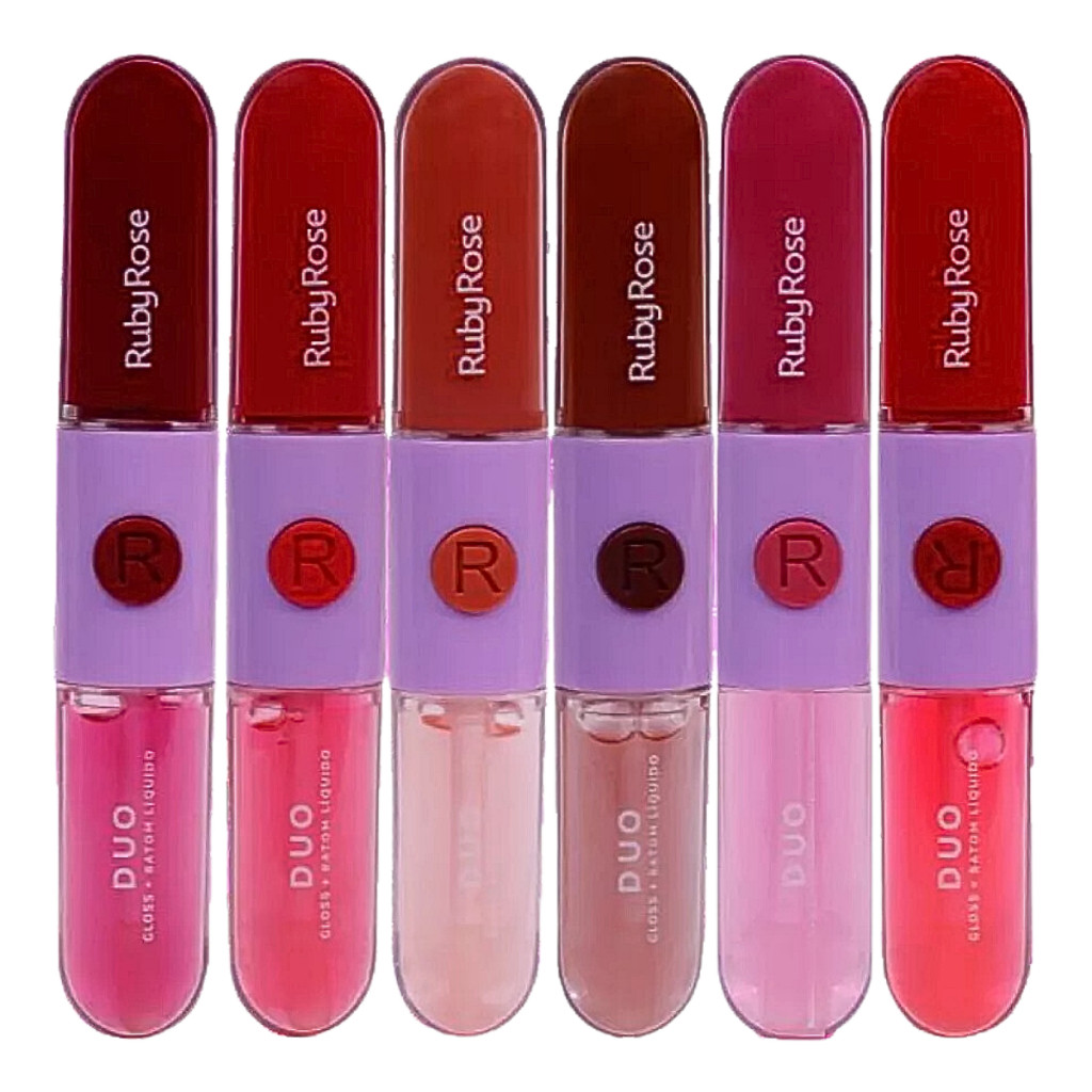 Box com 36 uni Gloss e Batom Liquido Duo Mood - Ruby Rose G2 | Shopee ...