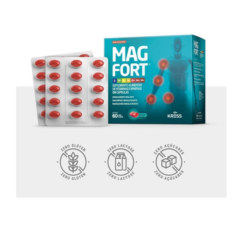 Kit MaG Fort Kress Com 10 Unidades De 60 Gel Cápsulas Cada | Shopee Brasil