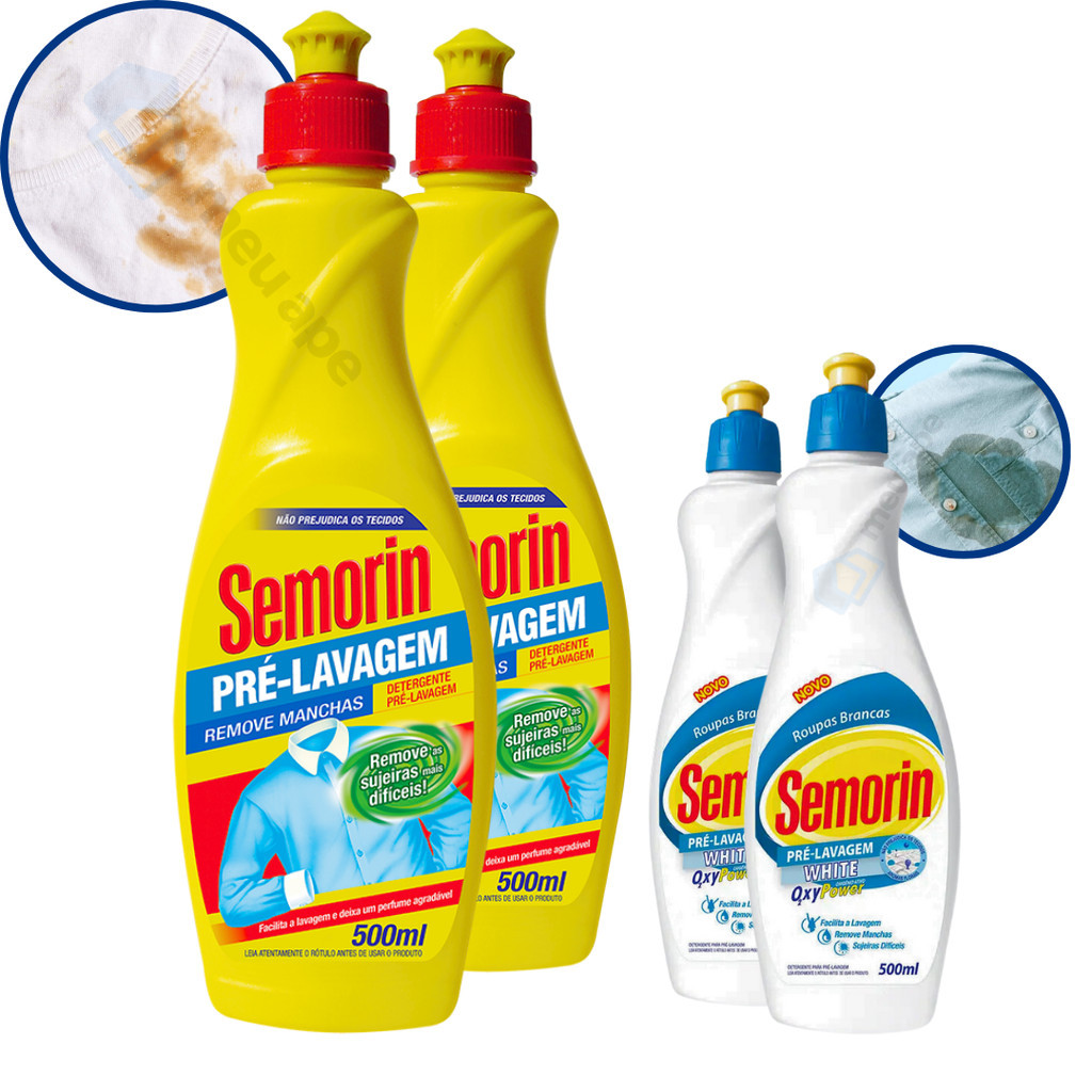 Tira Manchas Detergente Pré-Lavagem Removedor de Manchas Gordura Roupa ...