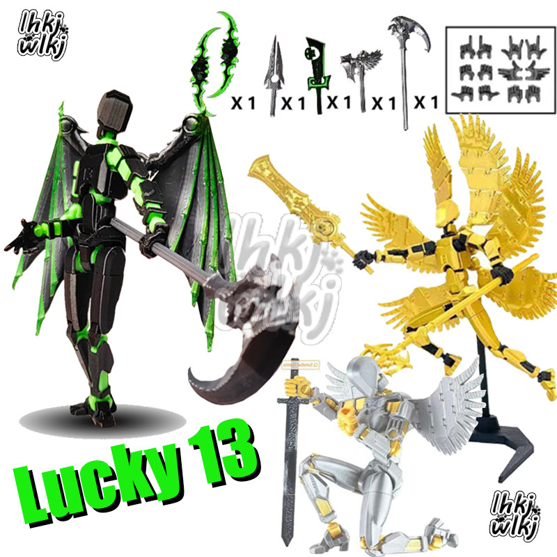 Impressão 3D Lucky 13 Action Figure Dummy 13 Bat Illidan Devil vs Angel ...