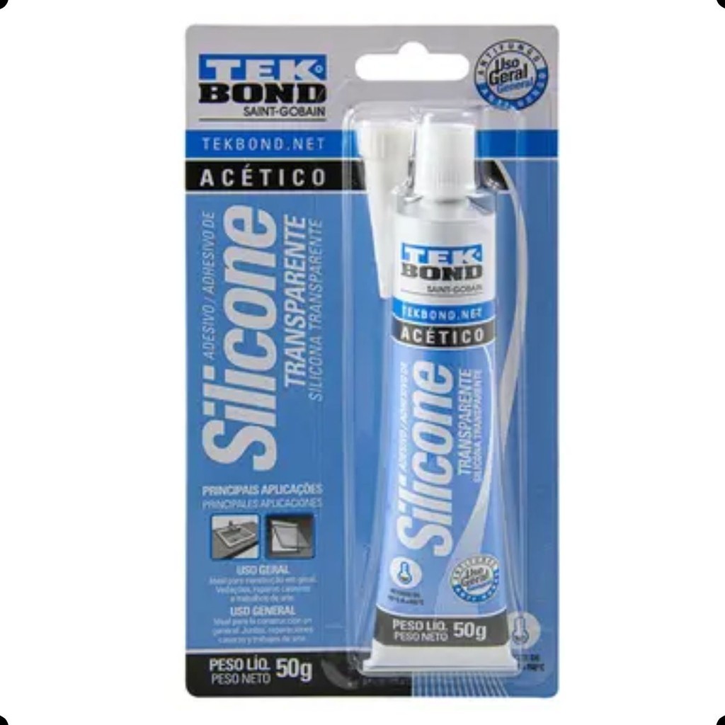 Cola Silicone Incolor Tek Bond Bisnaga 50g | Shopee Brasil
