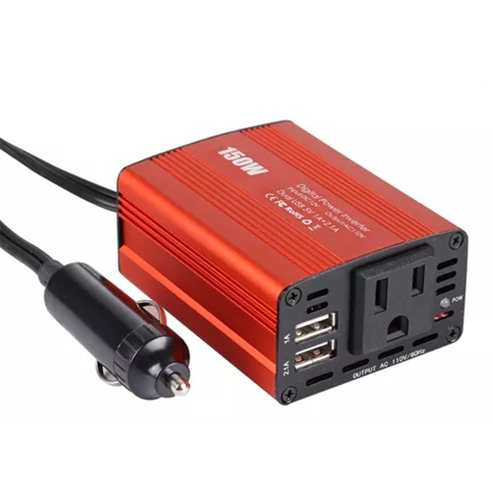 Inversor De Carro De 150W Conversor De Energia De Onda Sinusoidal Modificado De 12V A 110V ...