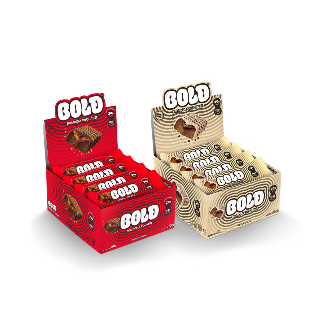 Barra de Proteína BOLD Snacks - KIT BOLD Bombom Crocante + BOLD Trufa ...