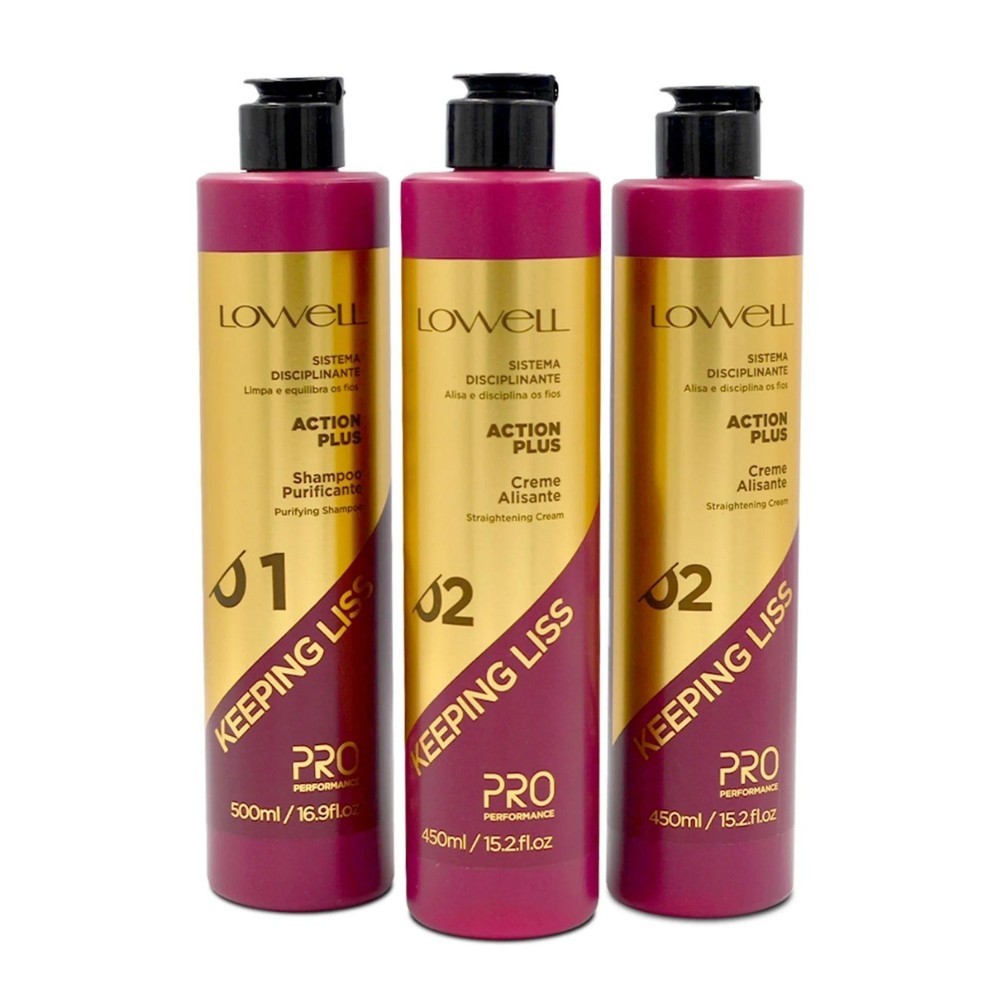Kit Lowell Keeping Liss Disciplinante (1 Shampoo / 2 Cremes) | Shopee Brasil
