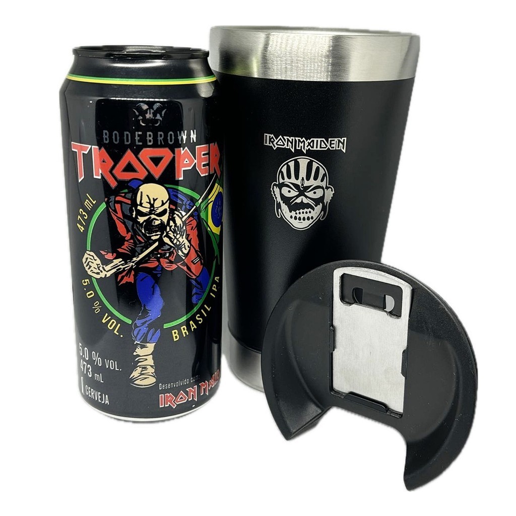 Cerveja Ipa Trooper Iron Maiden 473ml + Copo Térmico 500ml | Shopee Brasil