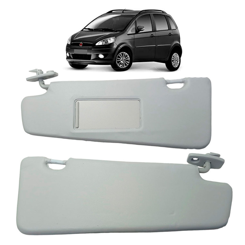 Quebra Sol Com Espelho Fiat Idea 2006 Até 2016 Cinza Claro Lado ...