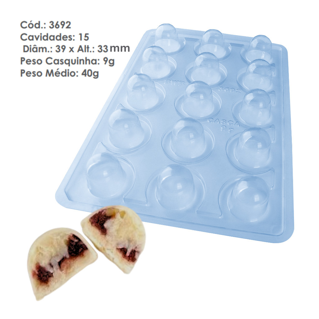 Forma Trufa Semiprofissional c/ Silicone BWB Cod. 3692 TRUFA 4G CASCA ...