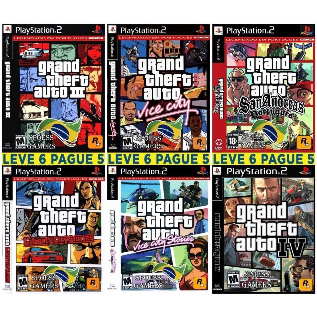 Gta Ps2 Grand Theft Auto Coleção (6 Dvds) Patch - Pague 5 Me | Shopee ...