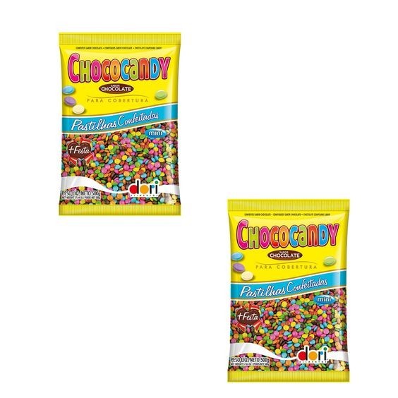 Confeito de Chocolate Chococandy Cores Sortidas Kit 2un 500g | Shopee ...