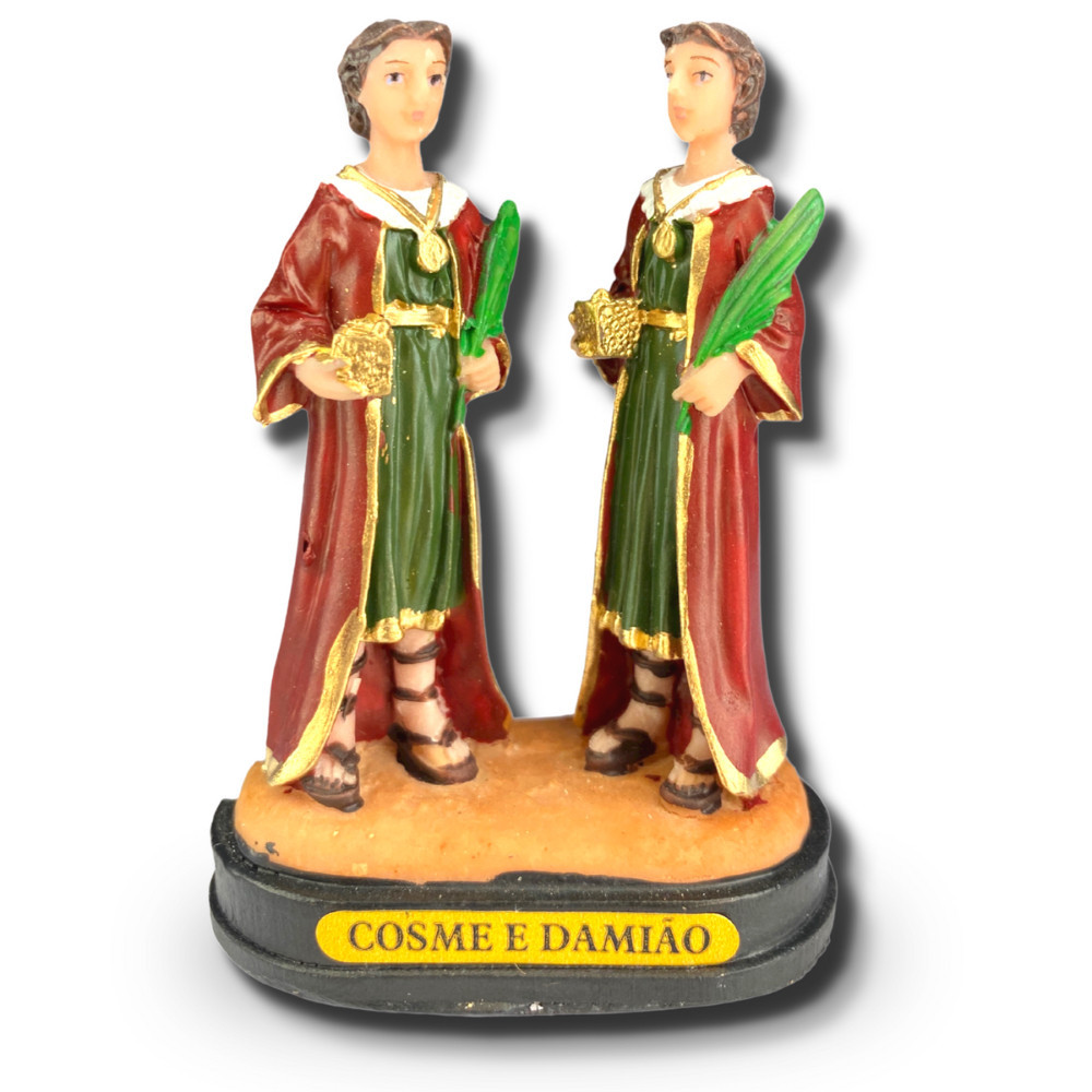 IMAGEM SÃO COSME E DAMIÃO 8,5 X 6 CM EM RESINA REF 70004 | Shopee Brasil