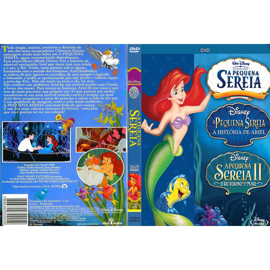 Dvd A Pequena Sereia 1 2 3 Trilogia - 3 Dvd | Shopee Brasil