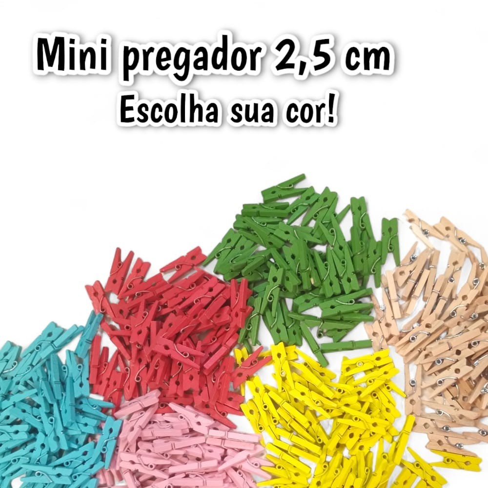 Mini Pregador 2.5cm C/50 Unid - Escolha Sua Cor | Shopee Brasil