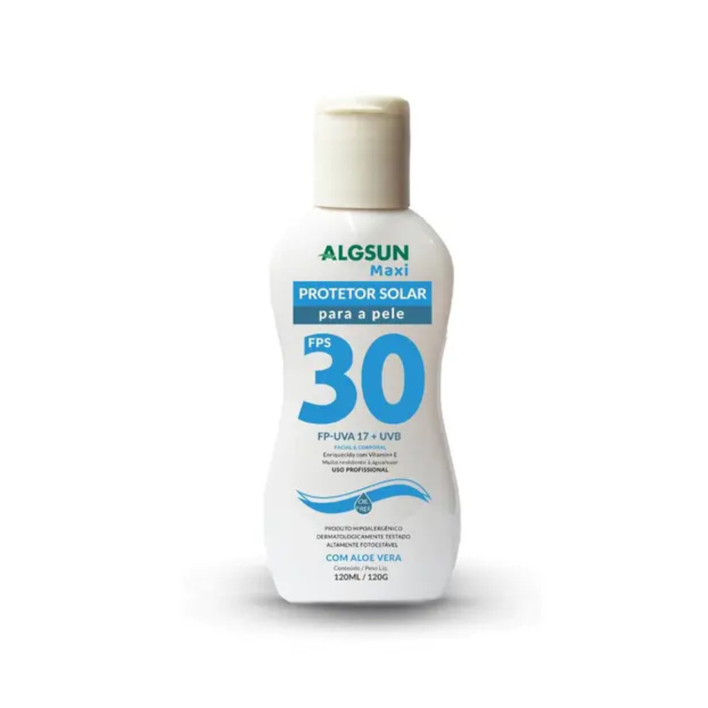 PROTETOR SOLAR ALG SUN MAXI FPS 30 120ML | Shopee Brasil