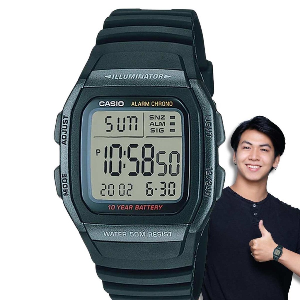 Relógio Casio Masculino Digital Illuminator Prova Dagua 50 Metros Resina Preto W-96H-1BVDF ...