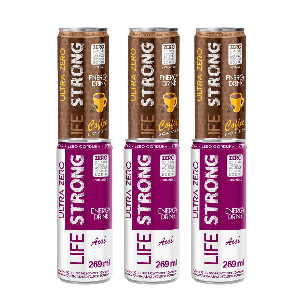 Kit energetico life strong açai coffe 269ml energy zero | Shopee Brasil