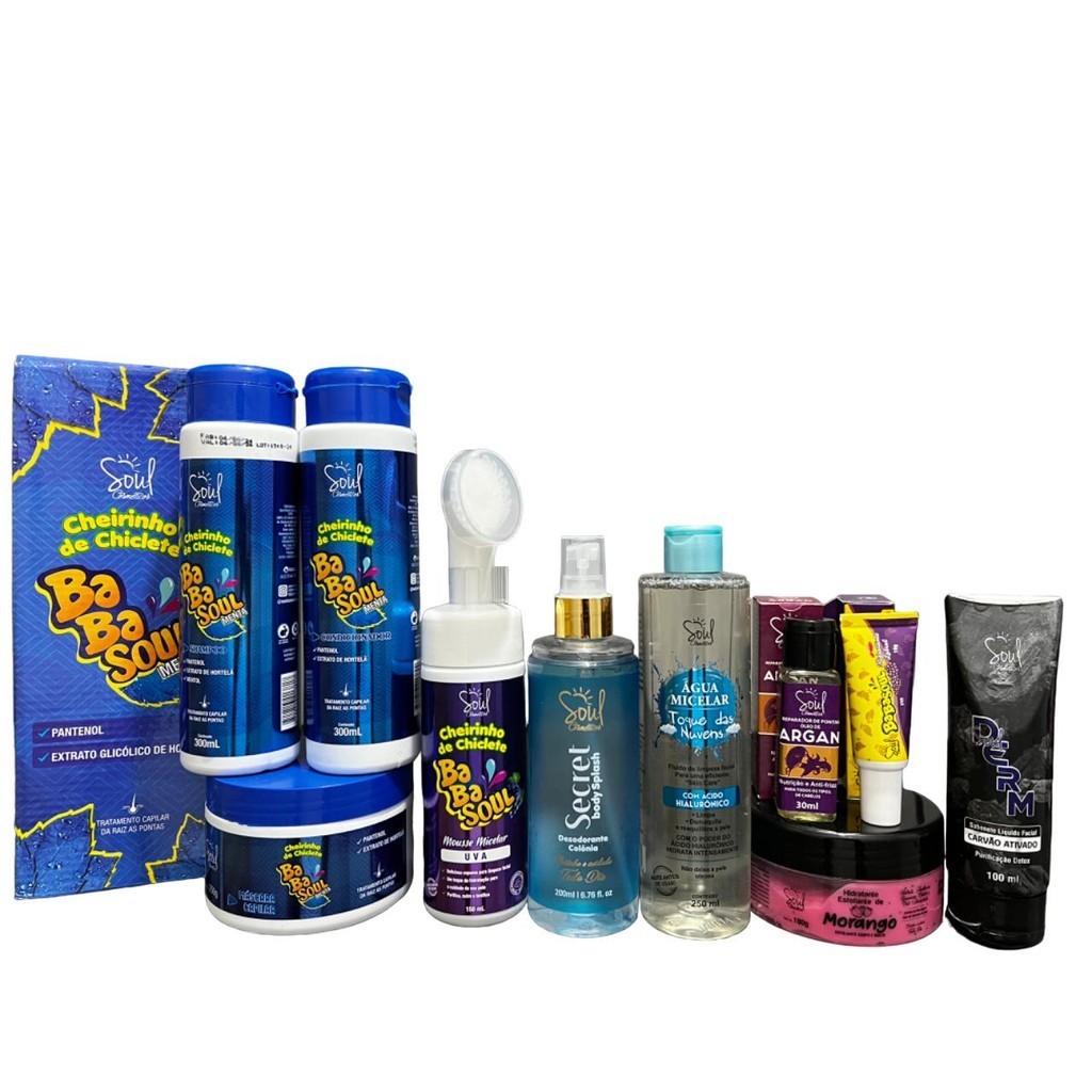 Kit baba soul + body splash + reparador de pontas óleo de argan ...