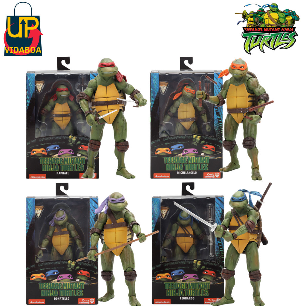KIt 4 bonecos Tartaruga Ninjas 16cm Donatelo, Michelangelo, Leonardo e ...