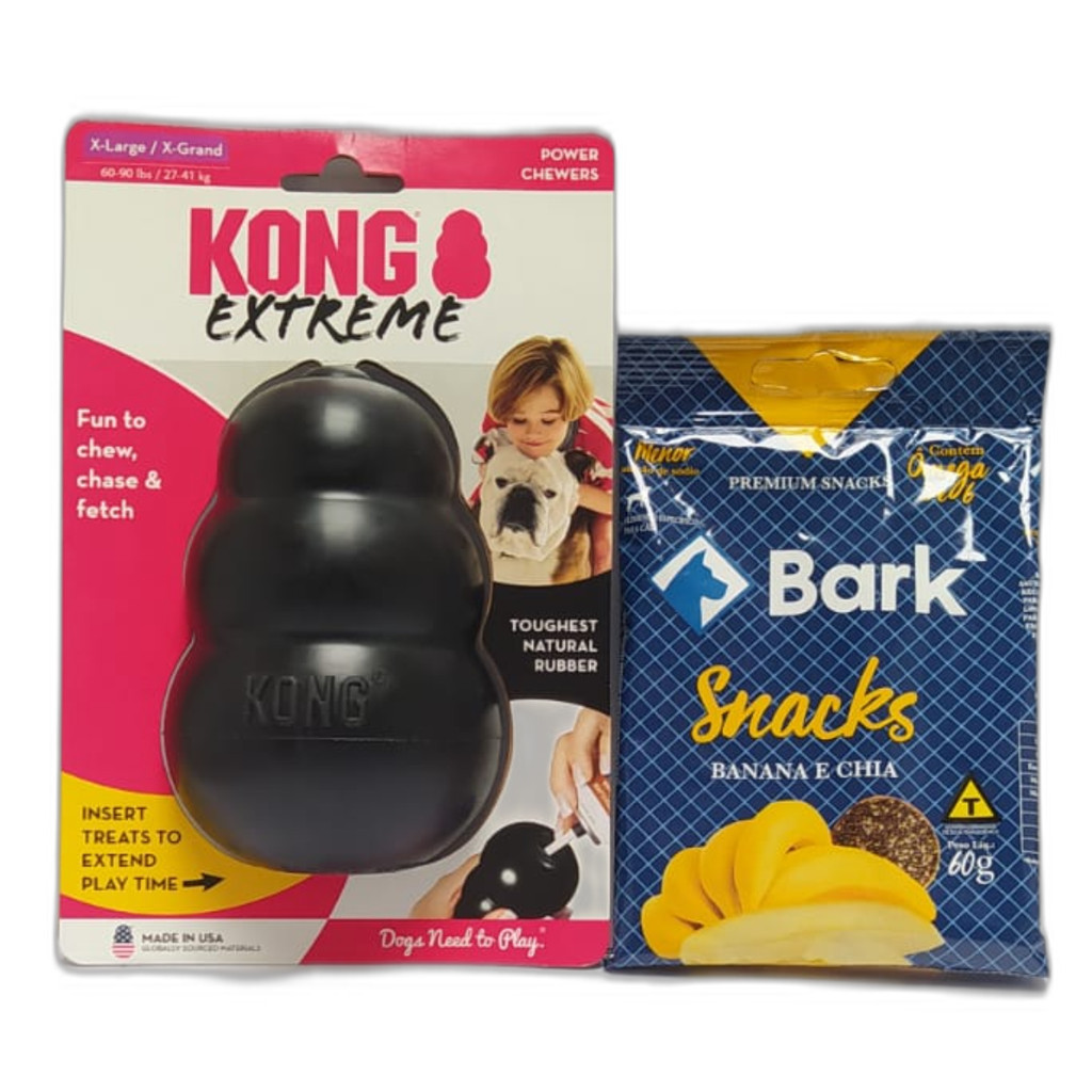 KIT BRINQUEDO KONG EXTREME RECHEAVEL EXTRA GRANDE + PETISCO BARK | Shopee Brasil