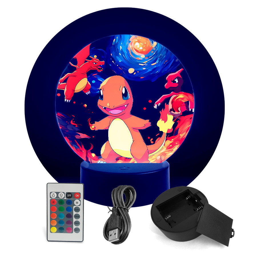 Luminária Colorida Charmander Pokemon - RGB + Controle | Shopee Brasil