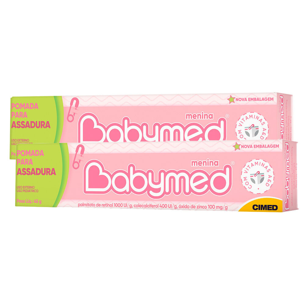Kit 2 Pomadas Para Assaduras Babymed Rosa 45g - Cimed | Shopee Brasil
