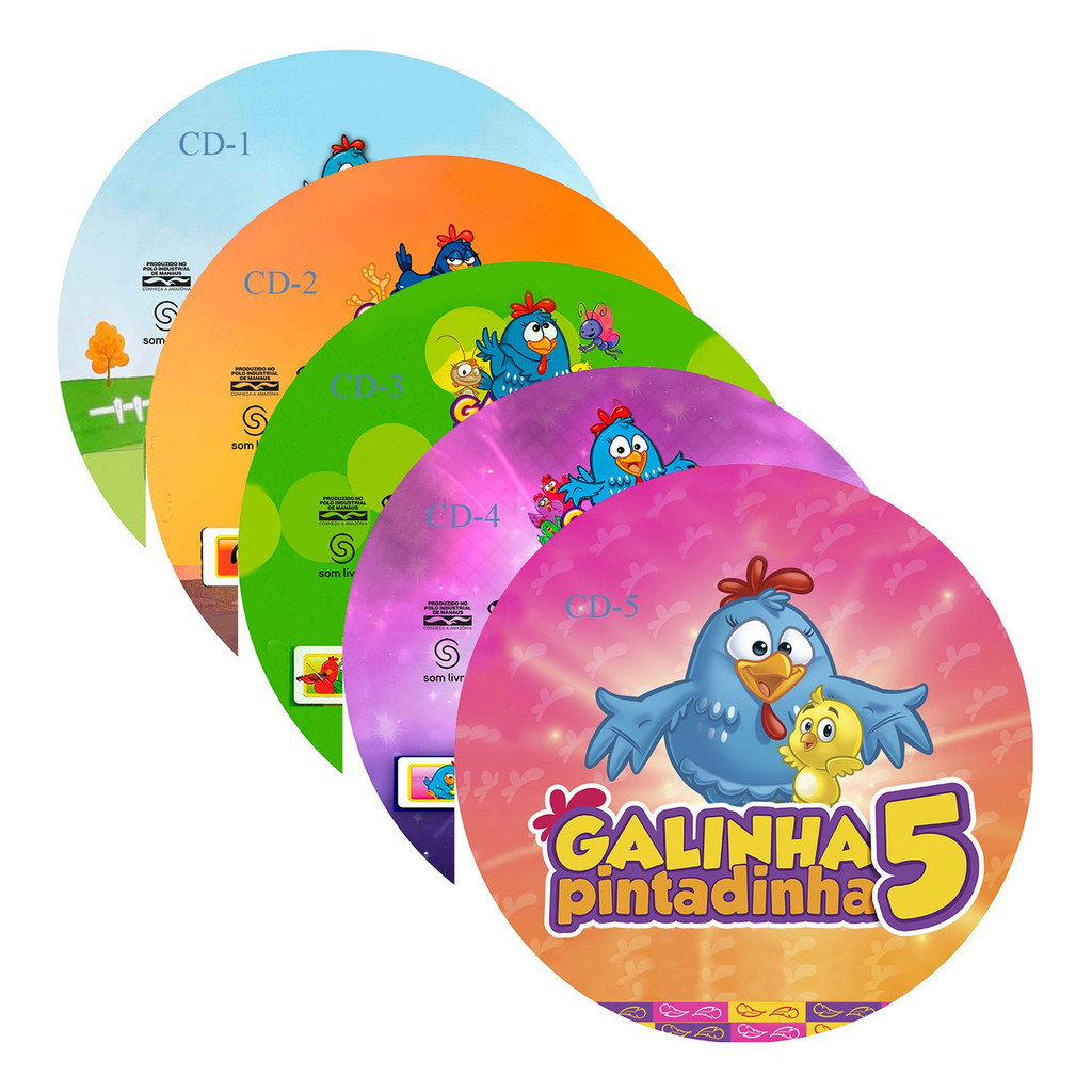 Cd Galinha Pintadinha Voumes 1 2 3 4 5 - 5 Cd Músicas | Shopee Brasil
