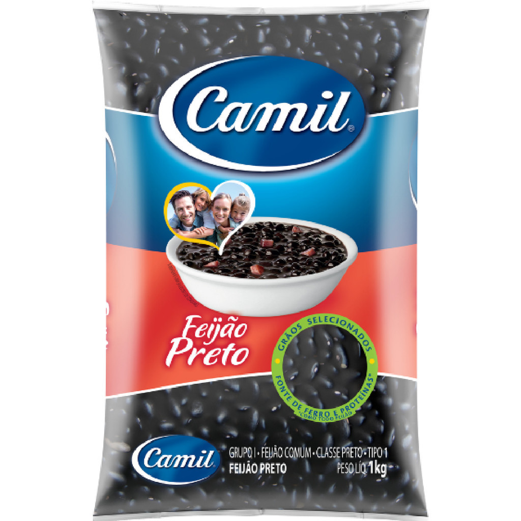 KIT 3 FEIJAO PRETO TP-1 CAMIL 1-KILO PC. | Shopee Brasil