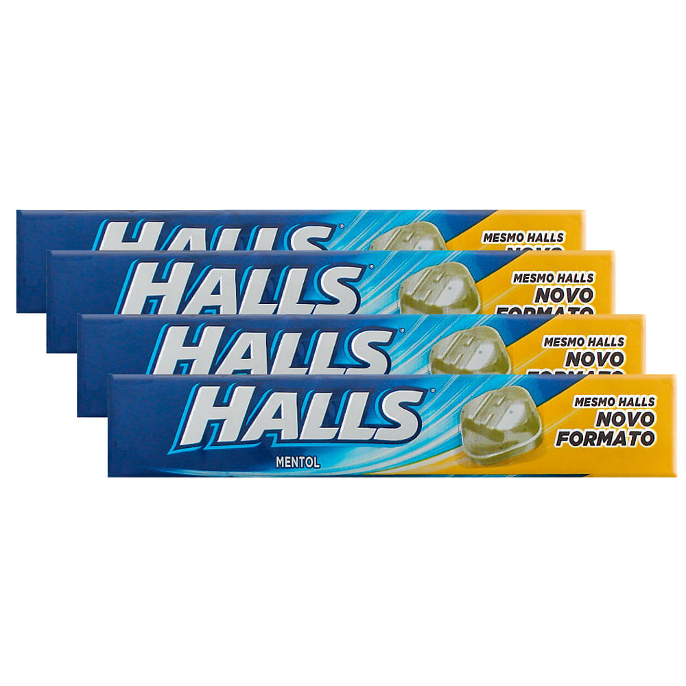 Kit 4 Bala Halls Mentol 28g | Shopee Brasil