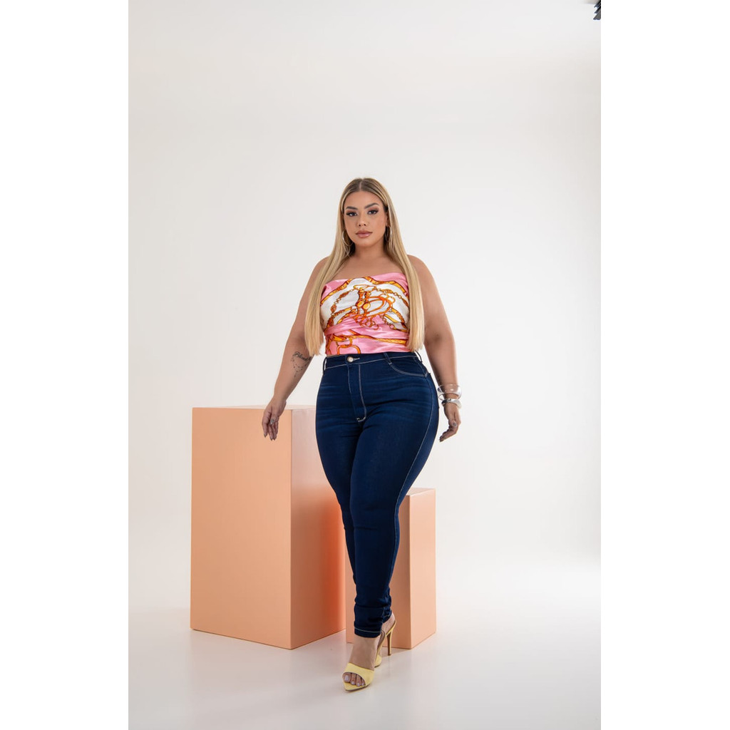 Calça Skinny Fem Plus Size | Shopee Brasil