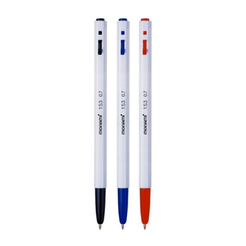 Monami 153 BP Ballpoint Pen 3 Color Set | 0.5mm, 0.7mm, 1.0mm | Korea's representative ballpoint ...