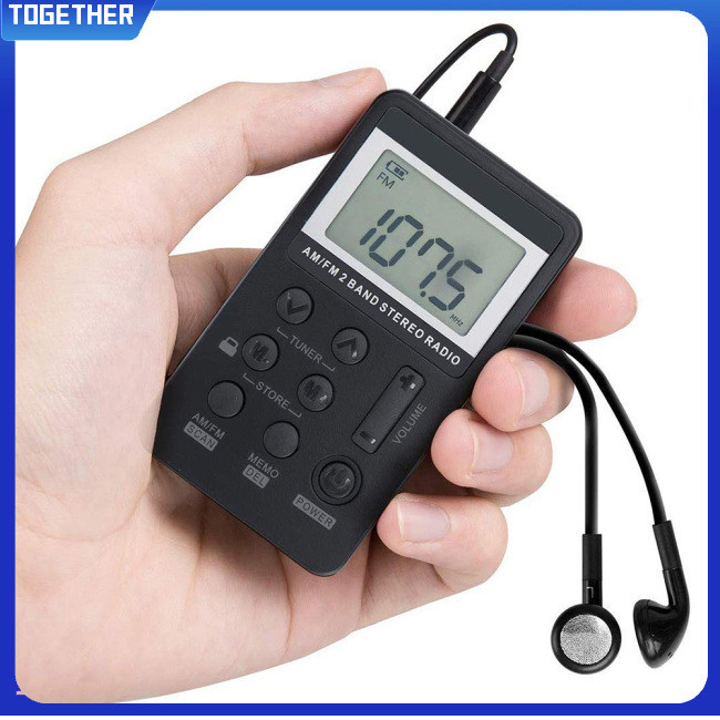 TOGE HRD-103 Rádio Portátil AM FM Recarregável Com Fone De Ouvido ...