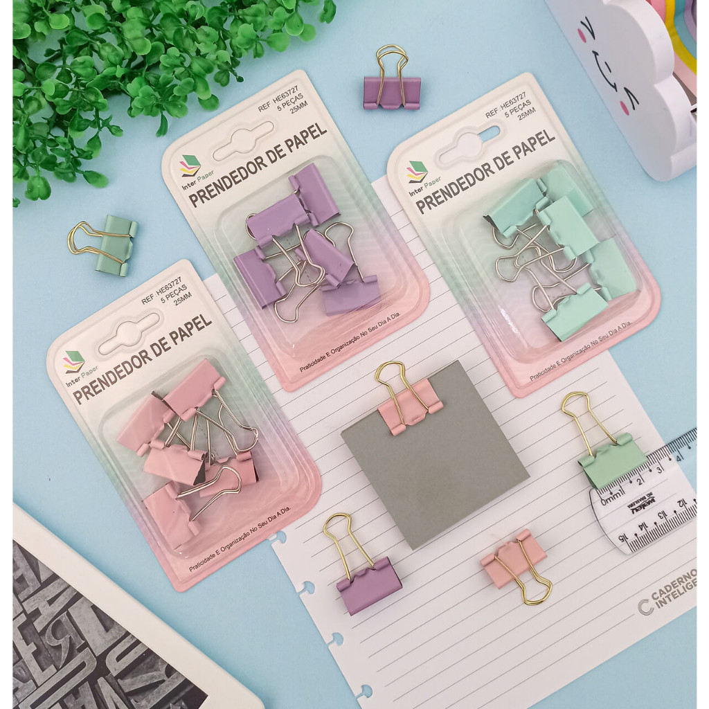 Prendedor de papel Colorido Tom Pastel Para Escola Escritorio Papelaria ...