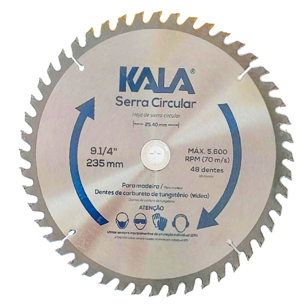 Disco Corte Para Madeira Serra Circular 235mm 48 Dentes Kala | Shopee ...
