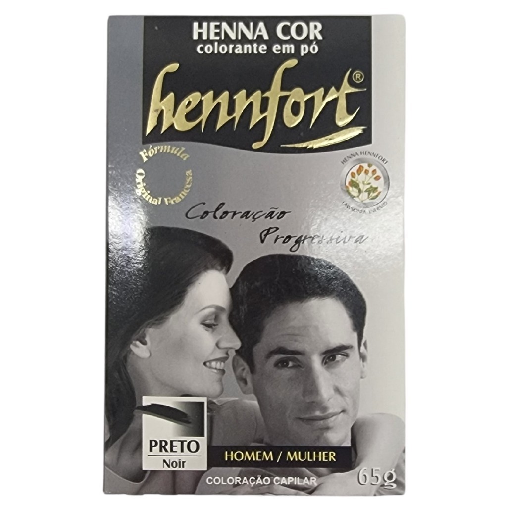 Coloração em Pó Henna Cor Homem / Mulher Preto Hennfort 65g | Shopee Brasil