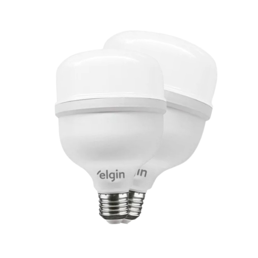 Kit 2 Lâmpadas Bulbo Led 40W Bivolt 6500K Branco Frio Elgin | Shopee Brasil