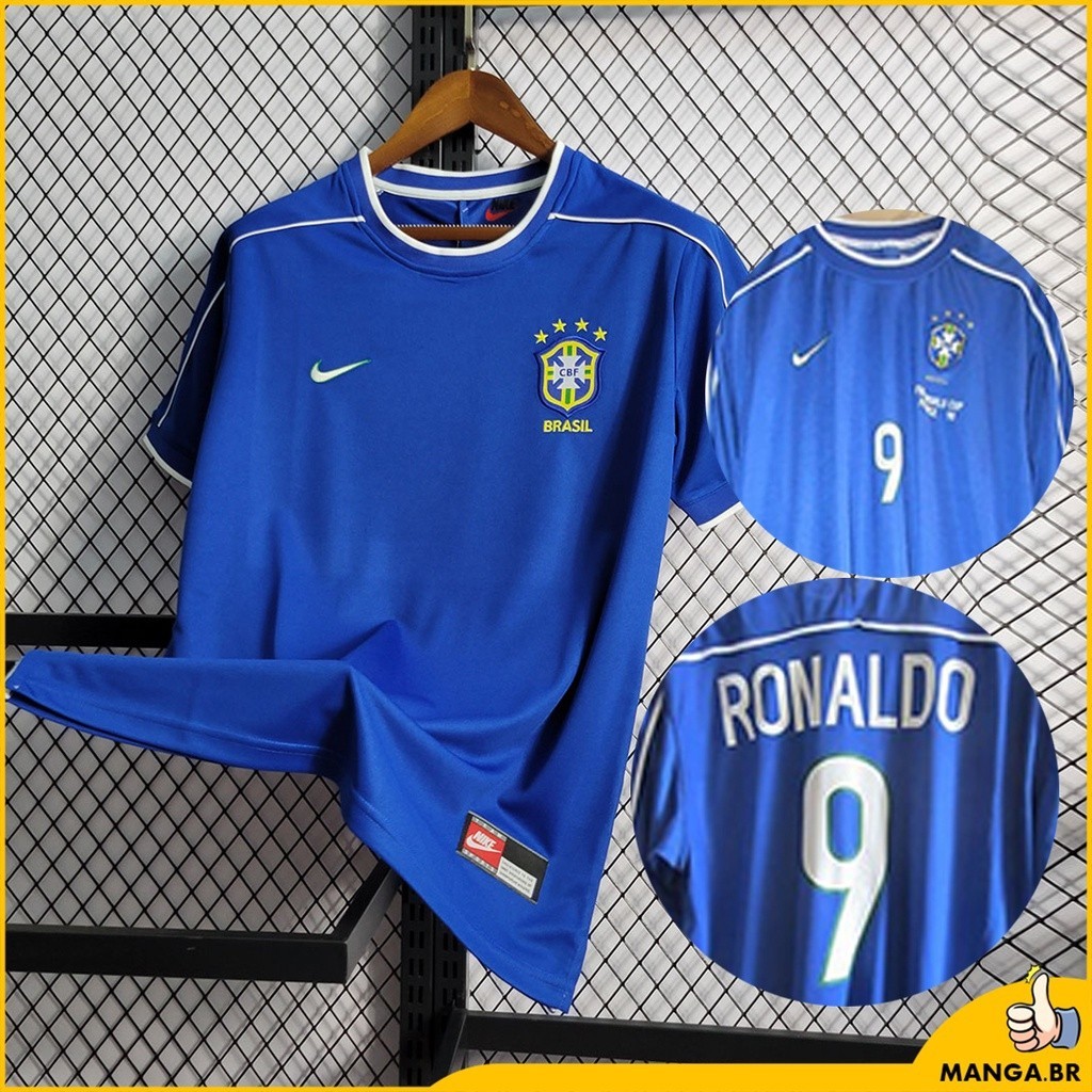 19998 Retro Brasil II Camisa De Futebol Nome E Número Personalizados ...