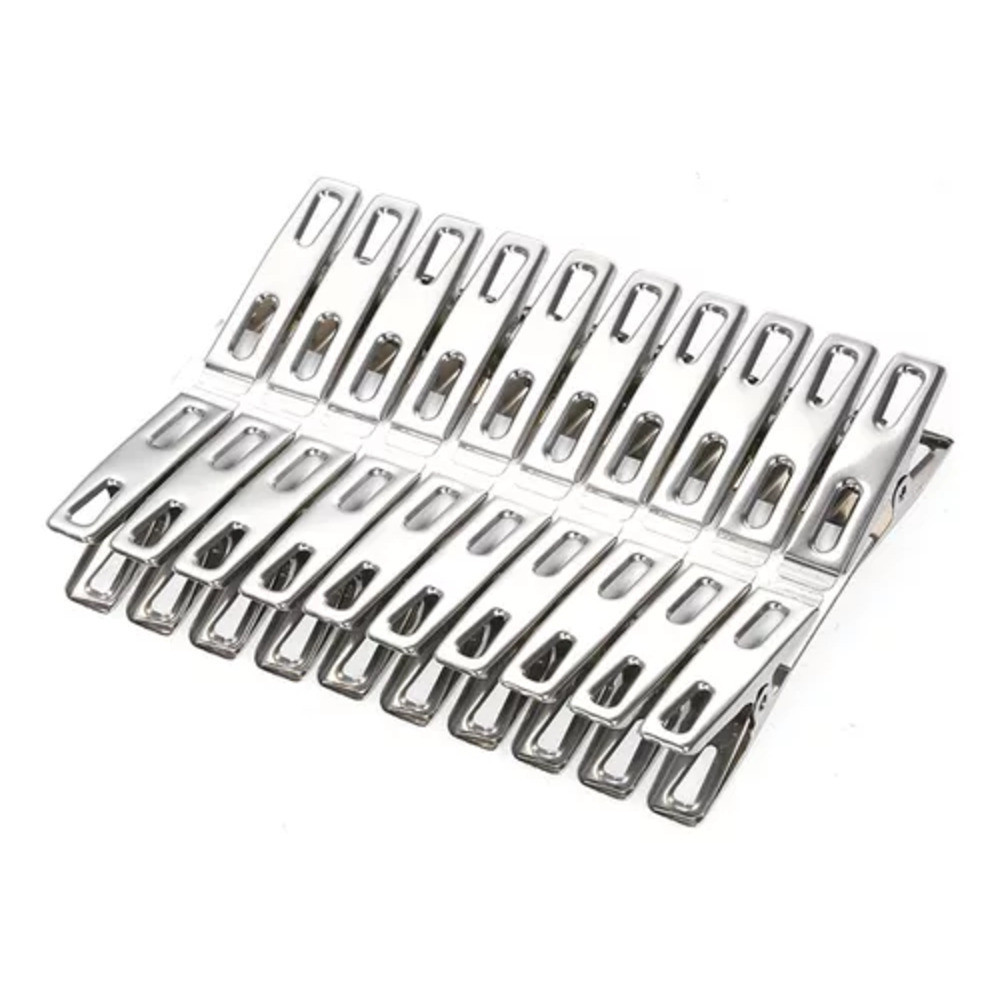KIT COM 20 PREGADORES CLIPS INOX | Shopee Brasil