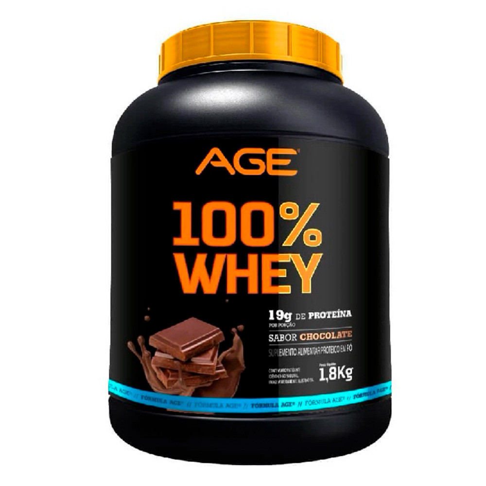 Whey Protein 100% Pure Whey 1.8kg Chocolate AGE | Shopee Brasil
