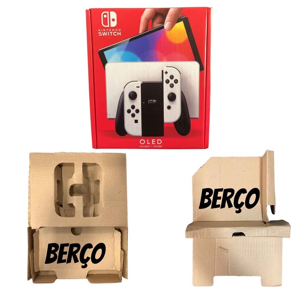 Caixa Compatível Nintendo Switch Oled Branco e Berço | Shopee Brasil