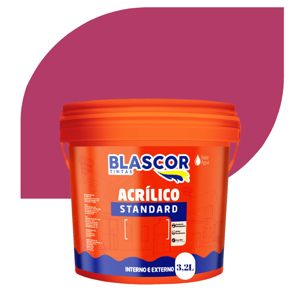 Tinta Rosa Choque para Parede Acrílica 3,2l Blascor Interna Externa ...