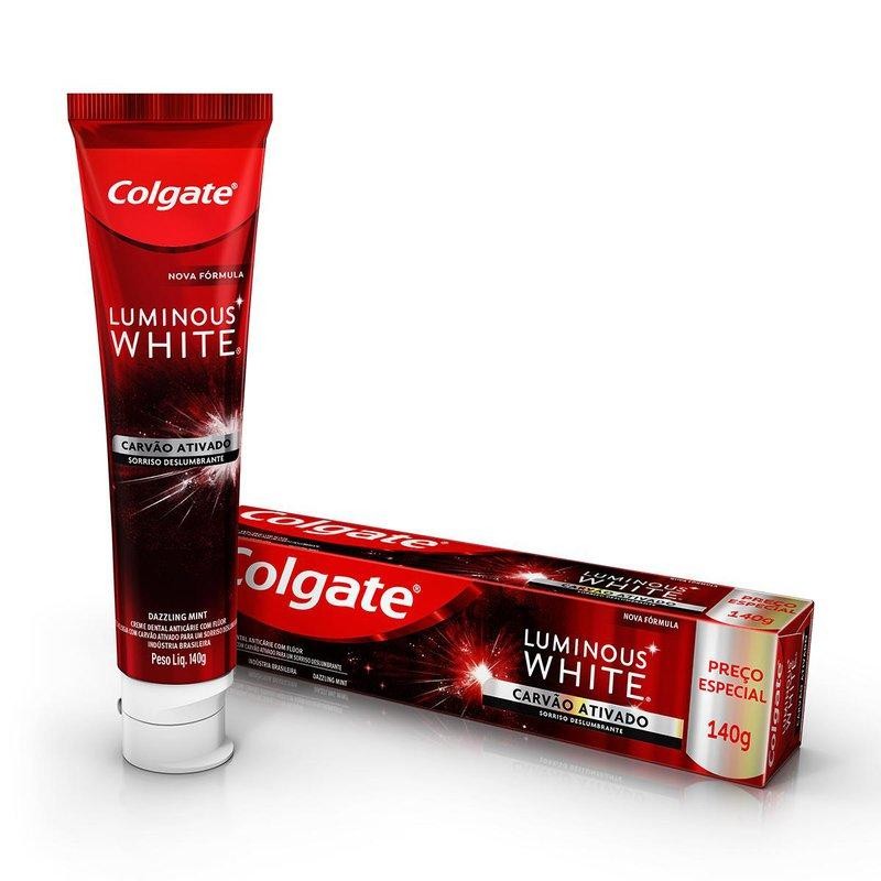 Creme Dental Clareador Colgate Luminous White Carvão Ativado 140g ...