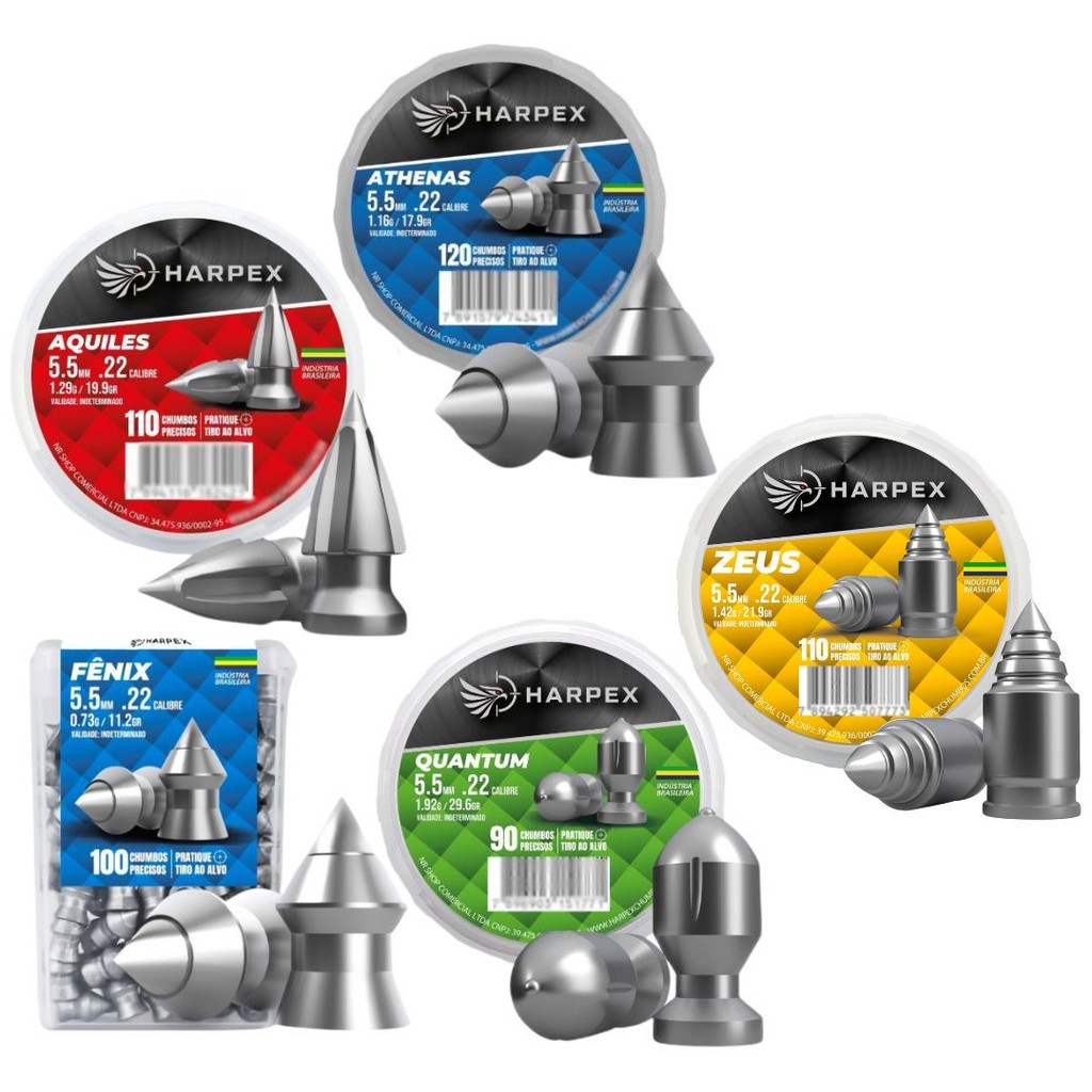 Chumbinho Precisão Munição Harpex 5.5mm Carabina 530un | Shopee Brasil