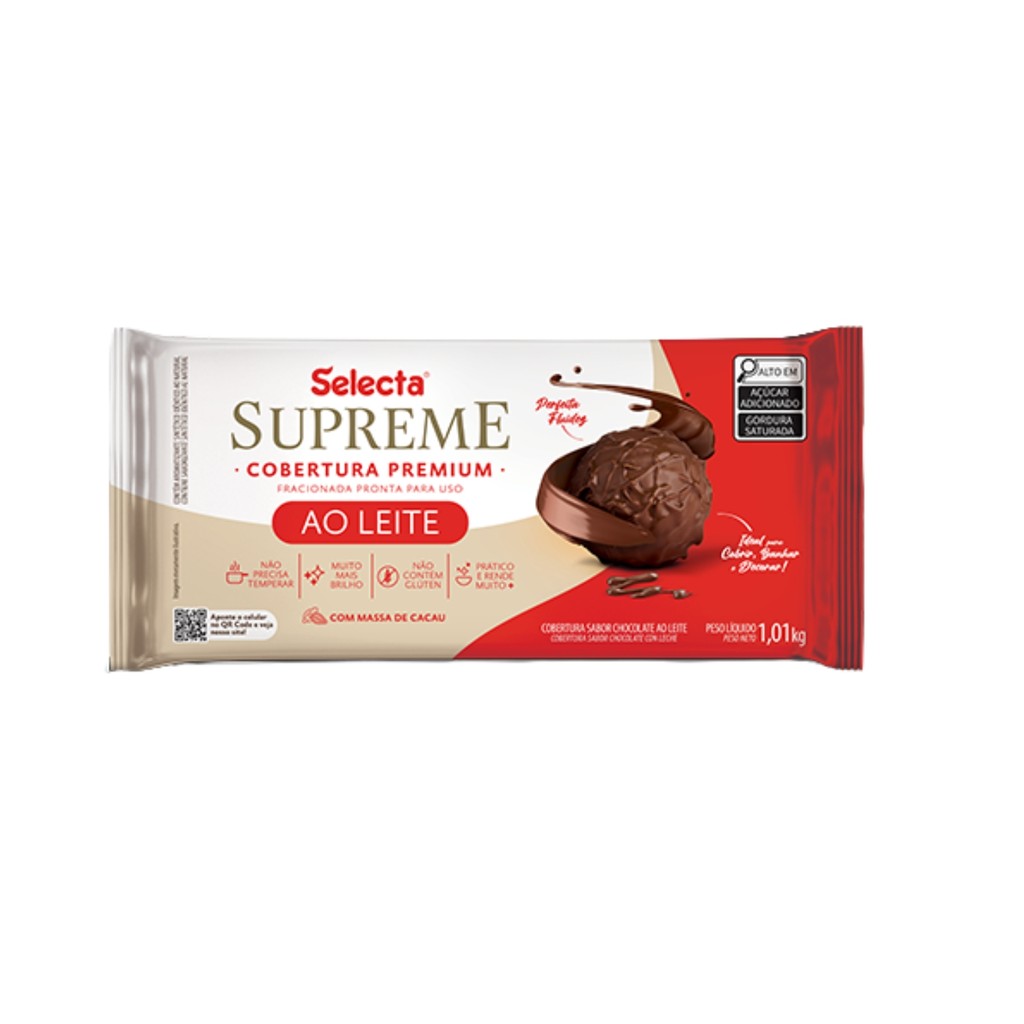 Selecta Barra Cobertura Supreme Ao Leite 1,01Kg – Ideal para Banhos ...
